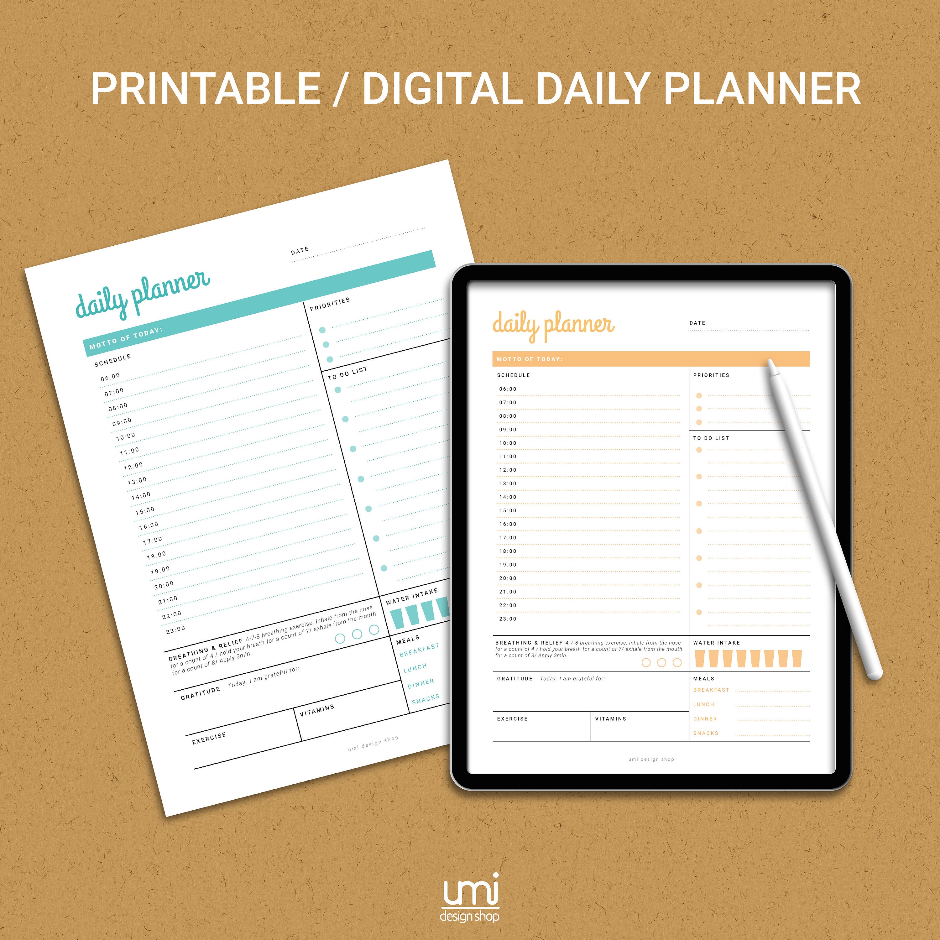 Printable / Digital Daily Planner - Etsy