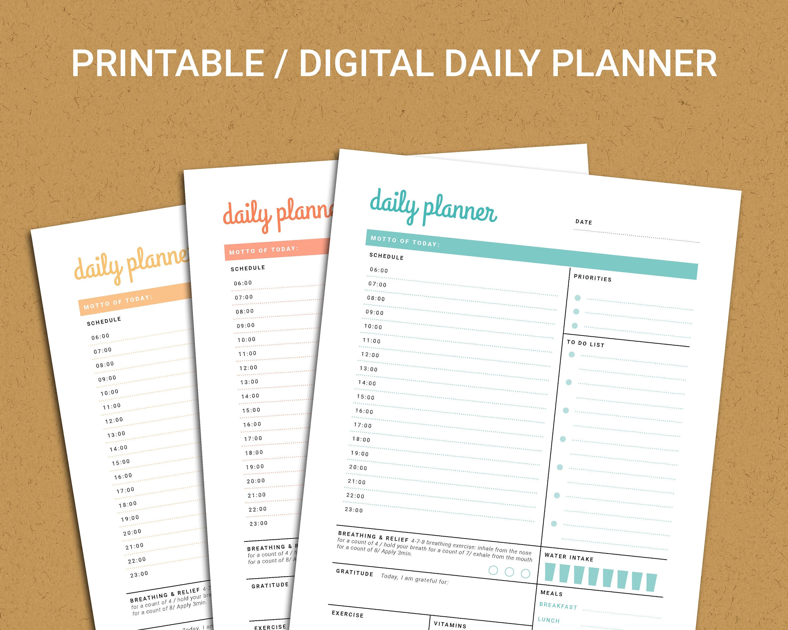 Printable / Digital Daily Planner - Etsy