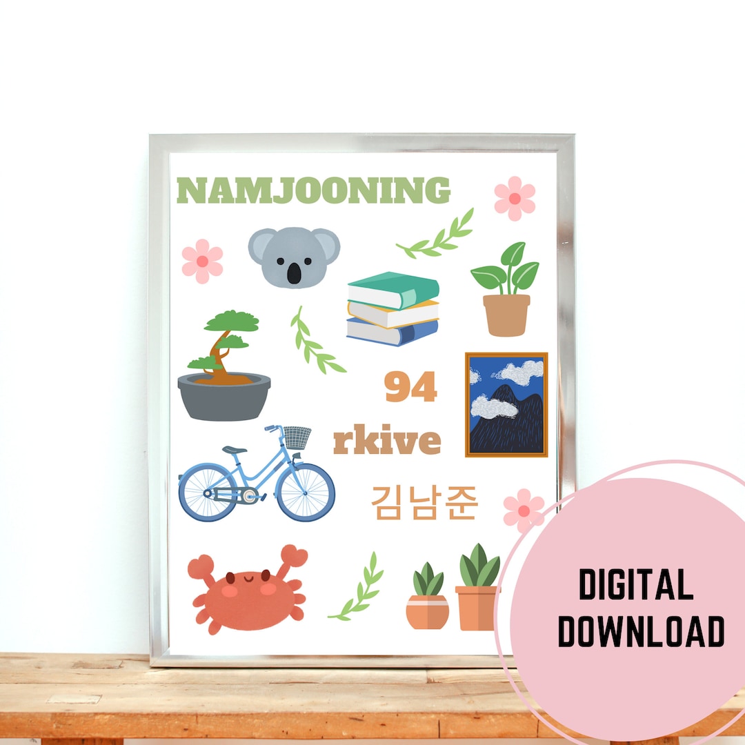 Joon Core Kim Namjoon Printable Wall Art | Kpop Minimalist, Kpop Quotes ...