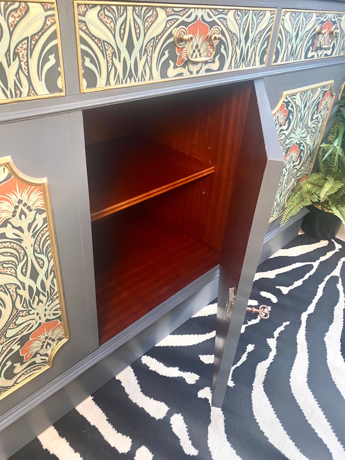 Upcycled Vintage Sideboard TV Unit William Morris Print - Etsy UK
