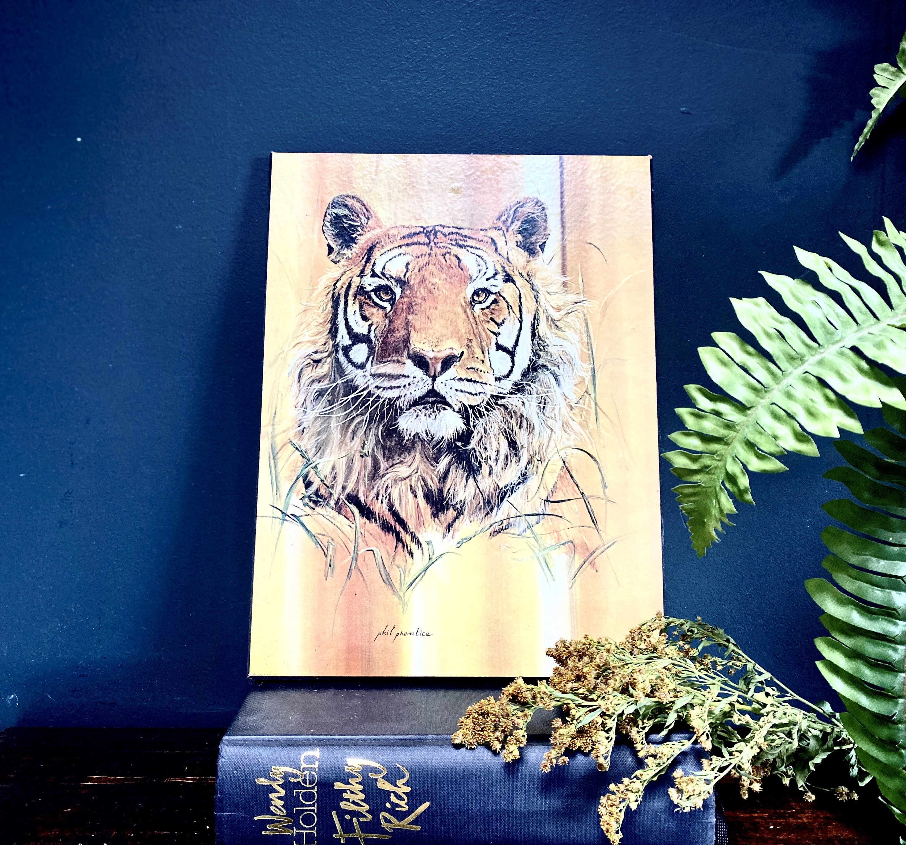 Vintage 1970s Tiger Print by Phil Prentice: Retro Wildlife Wall Art - Etsy