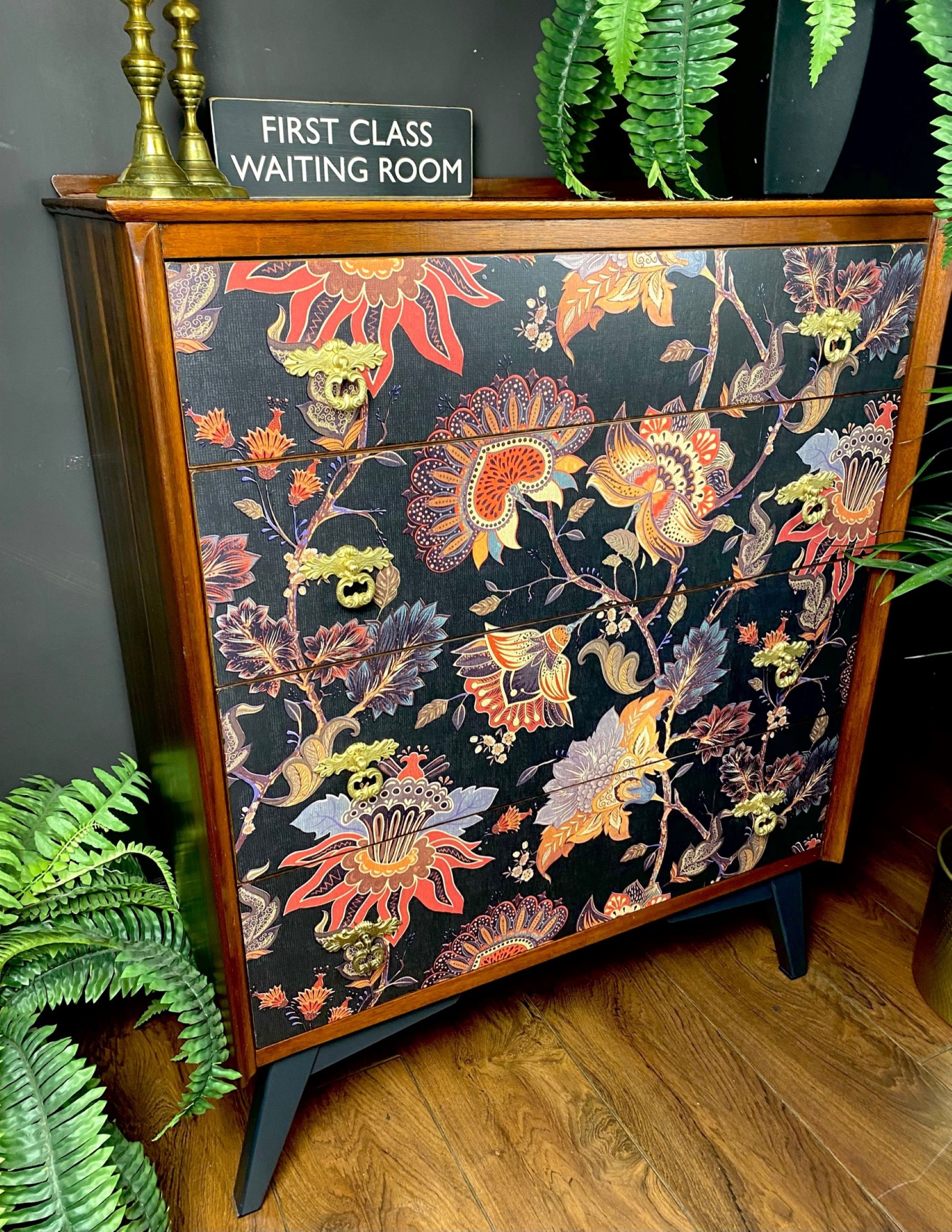 Upcycled, Floral ,vintage Chest of Drawers. Upcycled Furniture ...