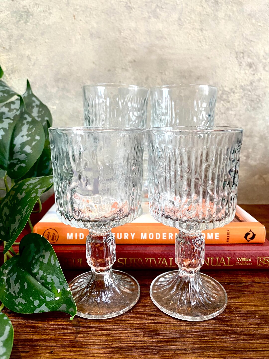 Vintage Retro MCM Sherry Glasses, Set of 5 , Bark Glass, Siesta by ...
