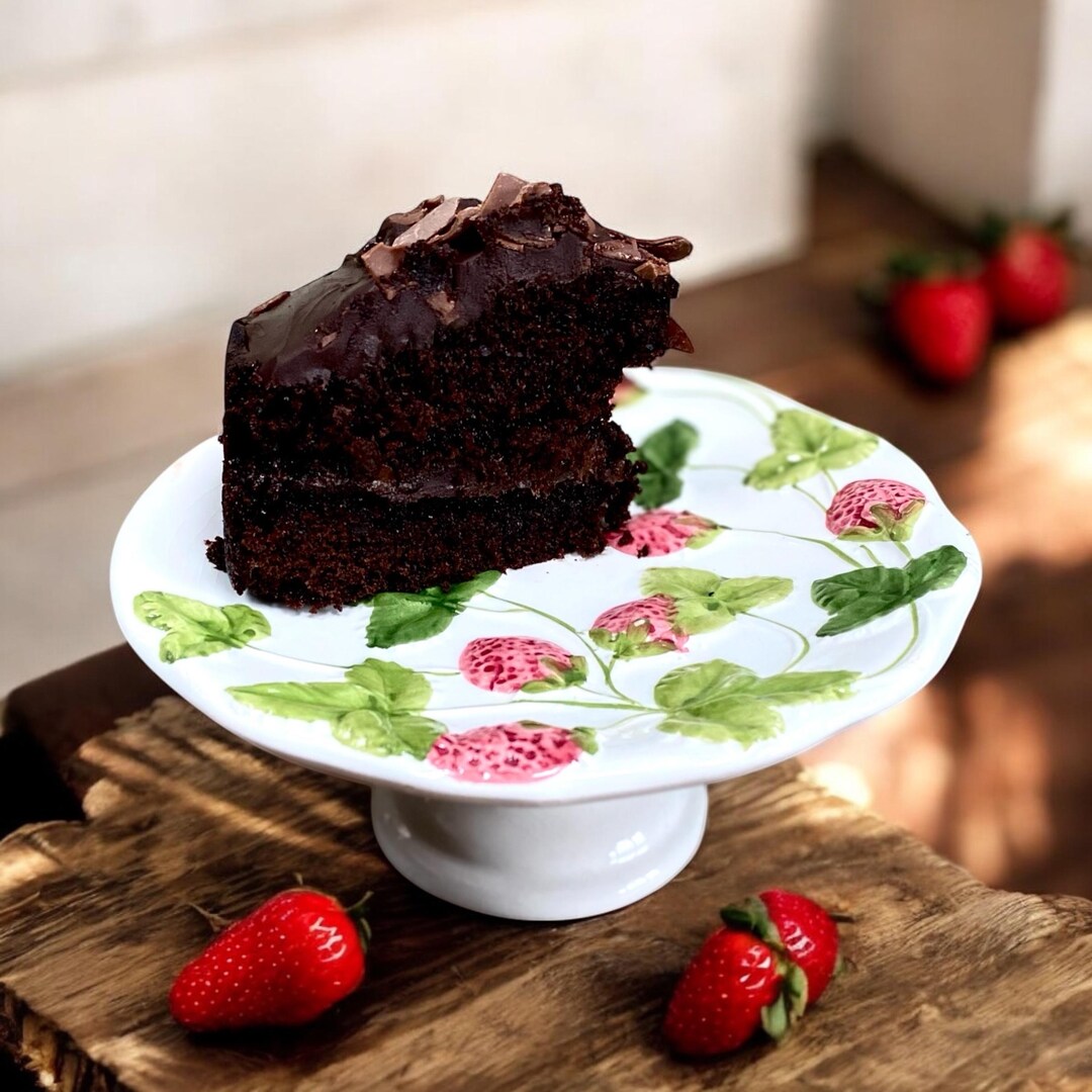 Vintage Kitsch Ceramic Strawberry Cake Stand | Kitchen Decor | New Home ...