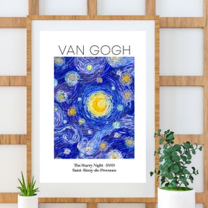 Van Gogh Print, Van Gogh the Starry Night Poster, Van Gogh Landscape ...
