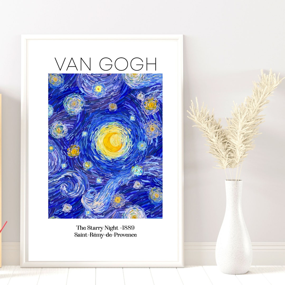 Van Gogh Print, Van Gogh the Starry Night Poster, Van Gogh Landscape ...