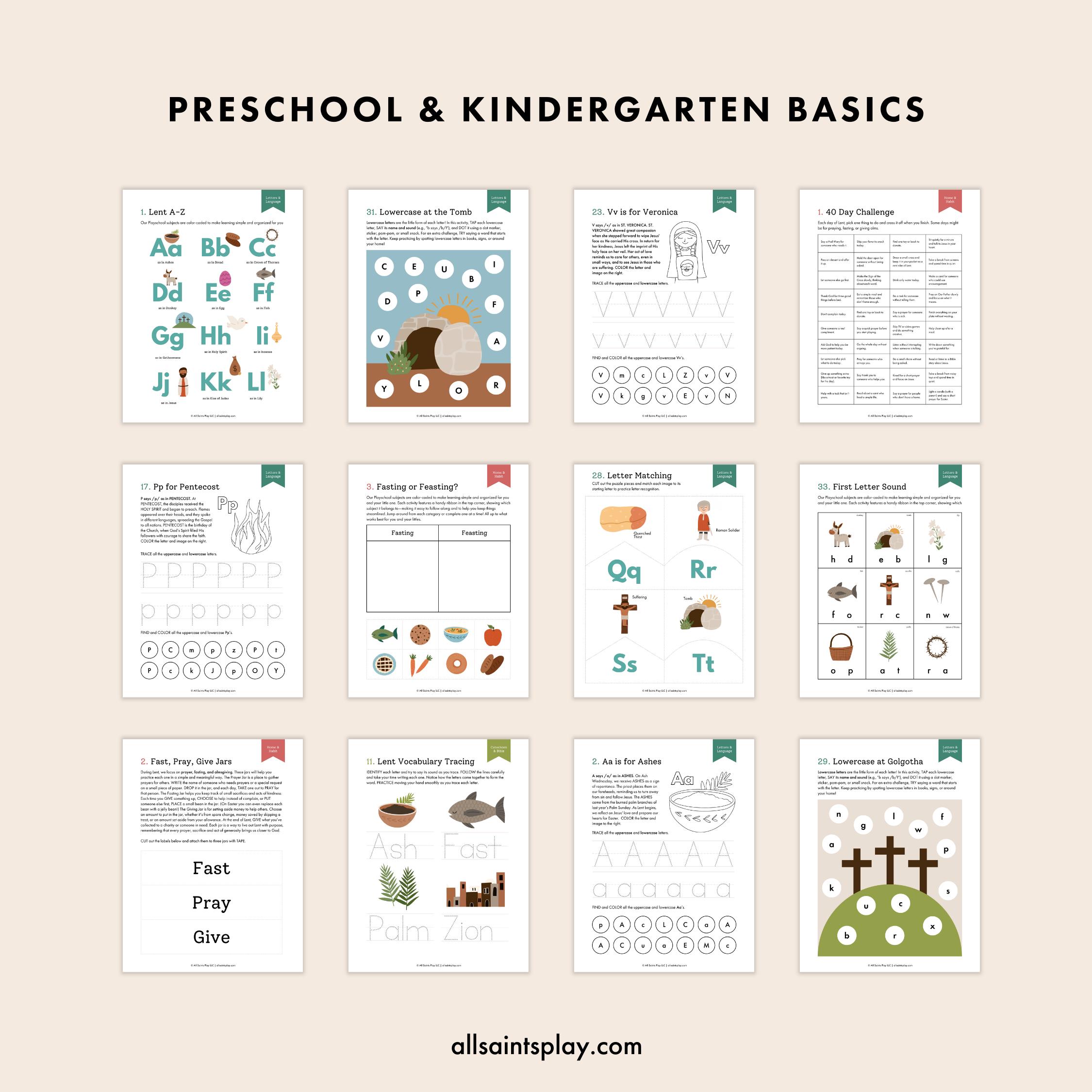 Lent & Easter Catholic Playschool Kit | Worksheets, Crafts, Letters ...