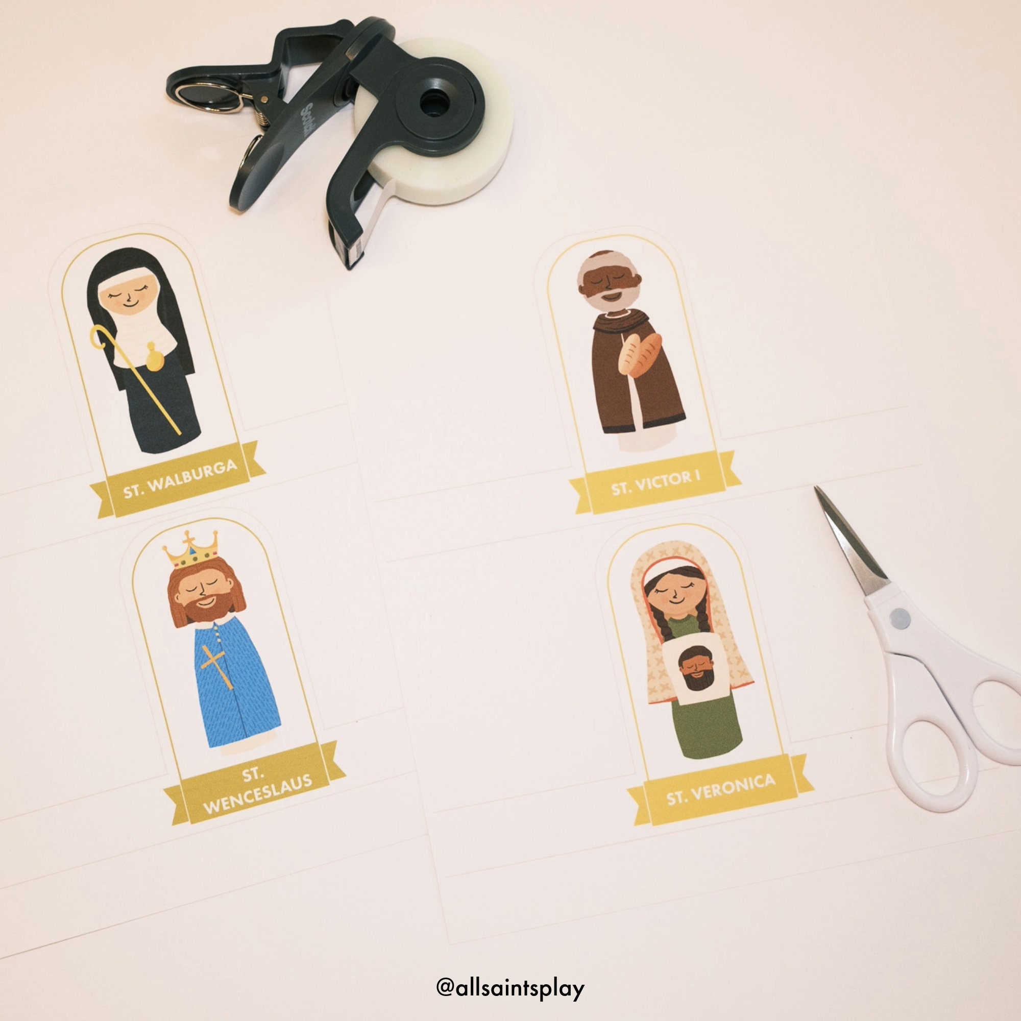 All Saints Bundle: 52 Standing Saints & 52 Candle Covers Liturgical ...