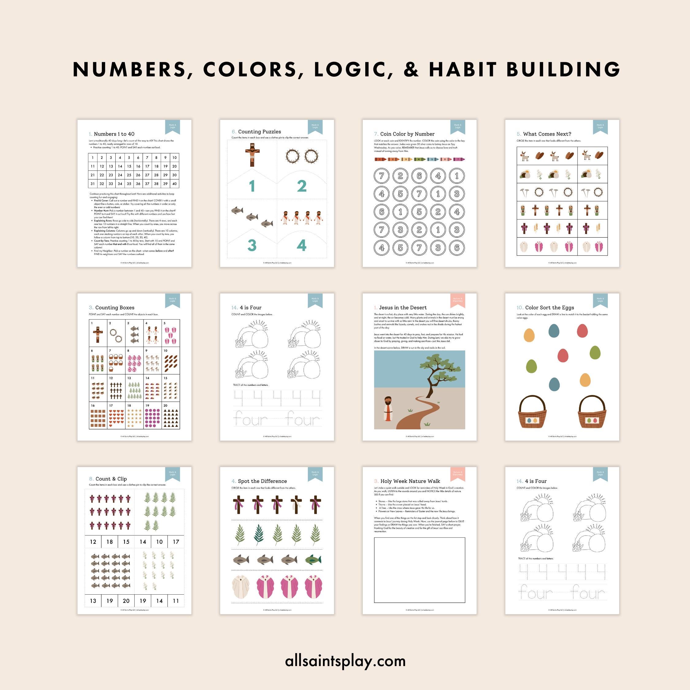 Lent & Easter Catholic Playschool Kit | Worksheets, Crafts, Letters ...