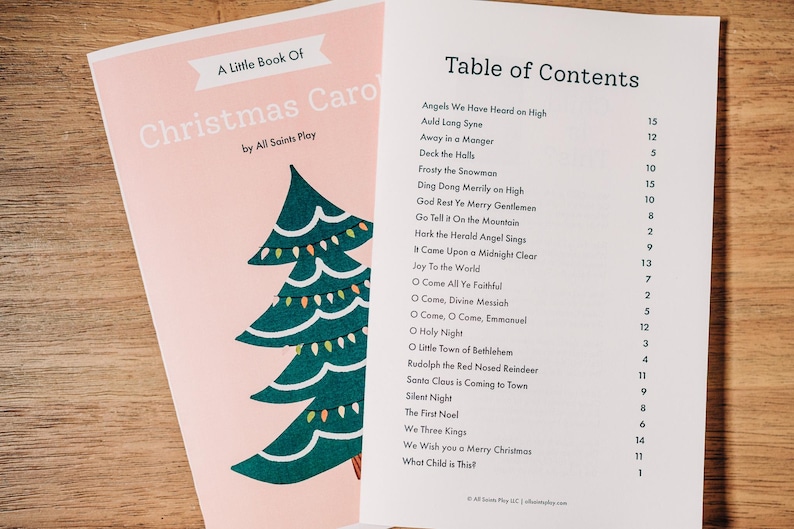 Christmas Carols Booklet | Printable Holiday Songbook, Winter Music ...