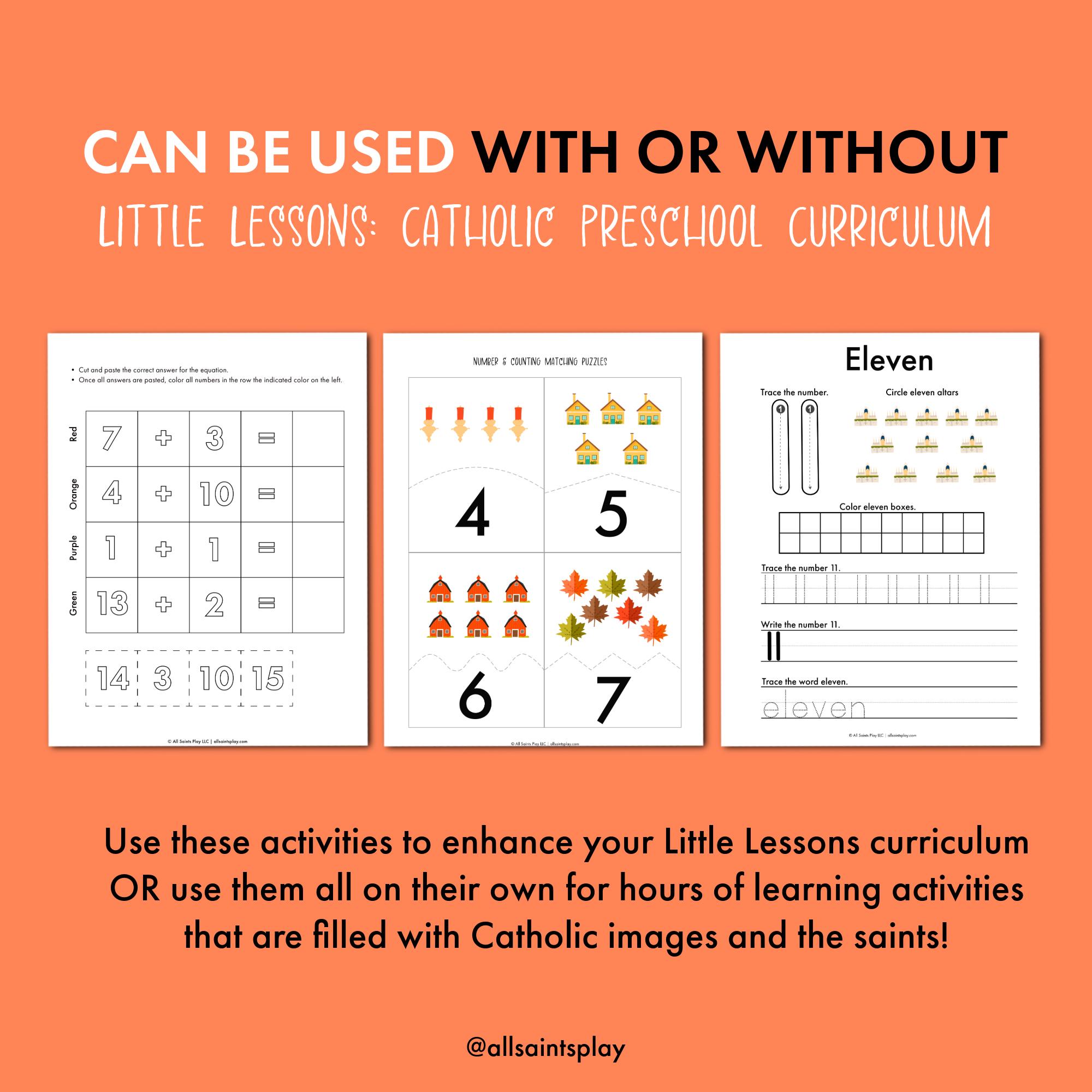 Numbers & Math | Catholic Preschool Companion Activities for Little ...