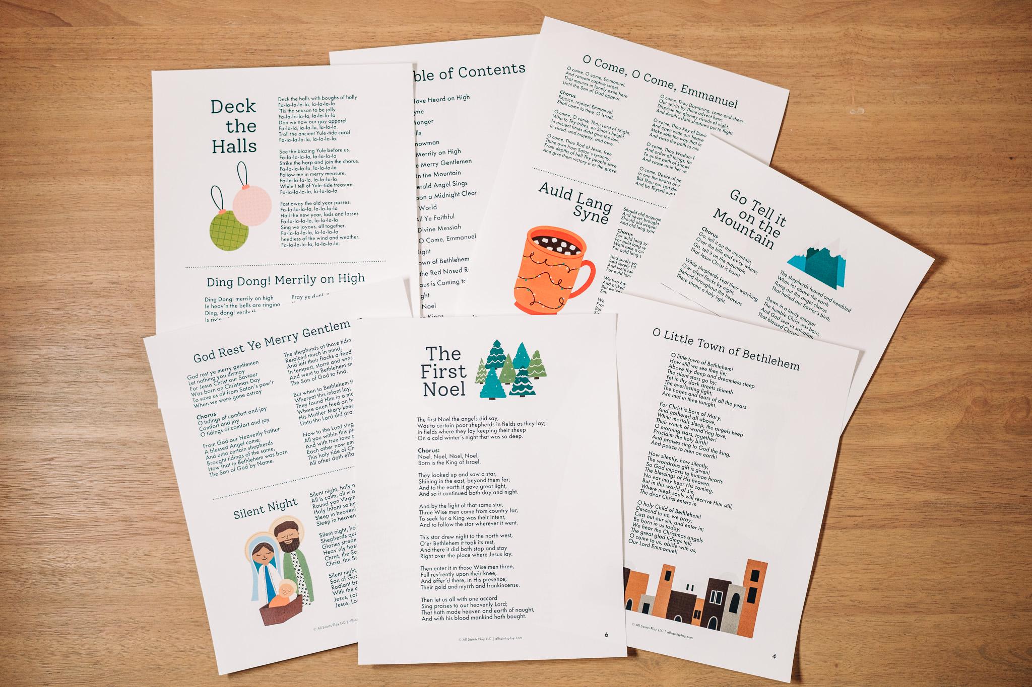 Christmas Carols Booklet | Printable Holiday Songbook, Winter Music ...