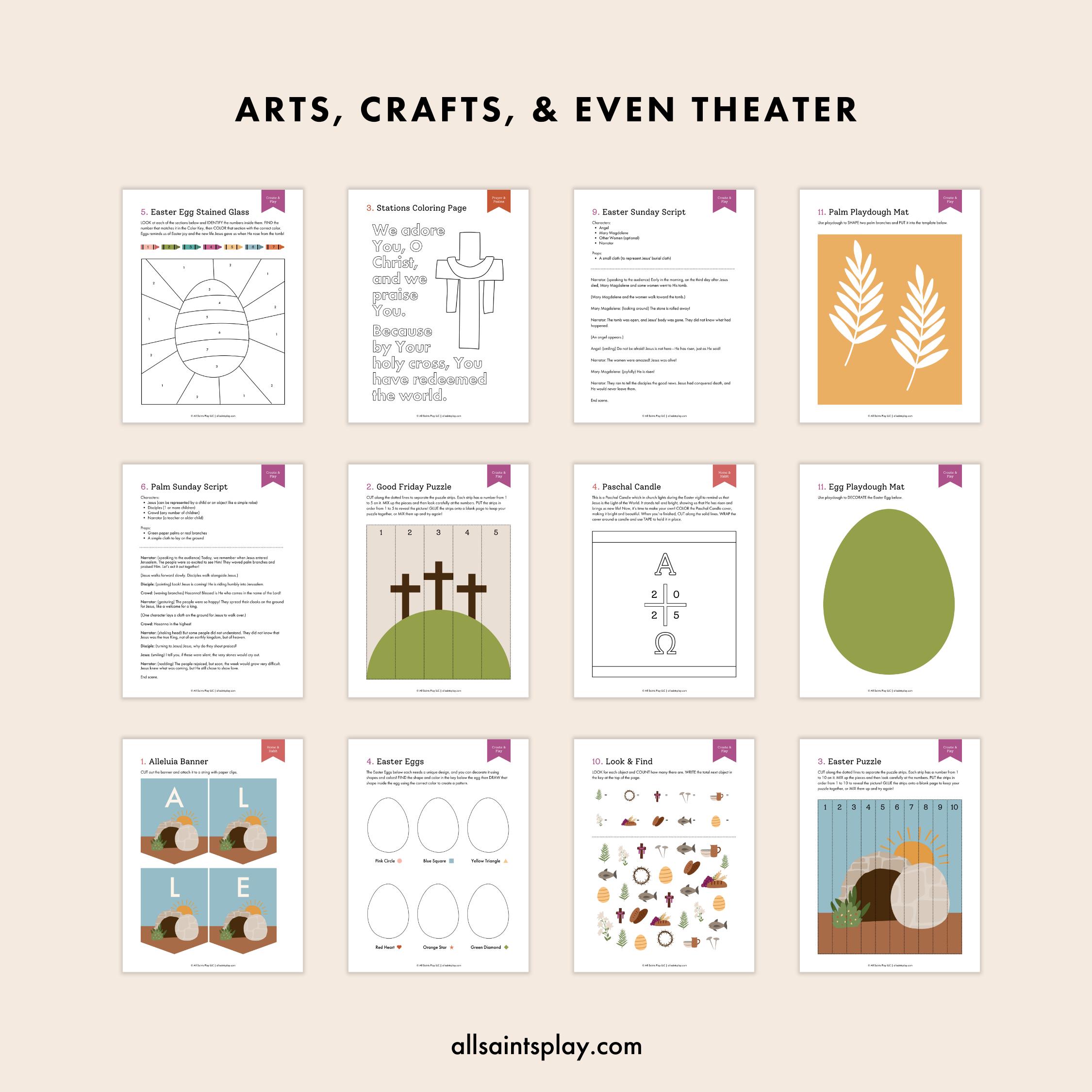 Lent & Easter Catholic Playschool Kit | Worksheets, Crafts, Letters ...