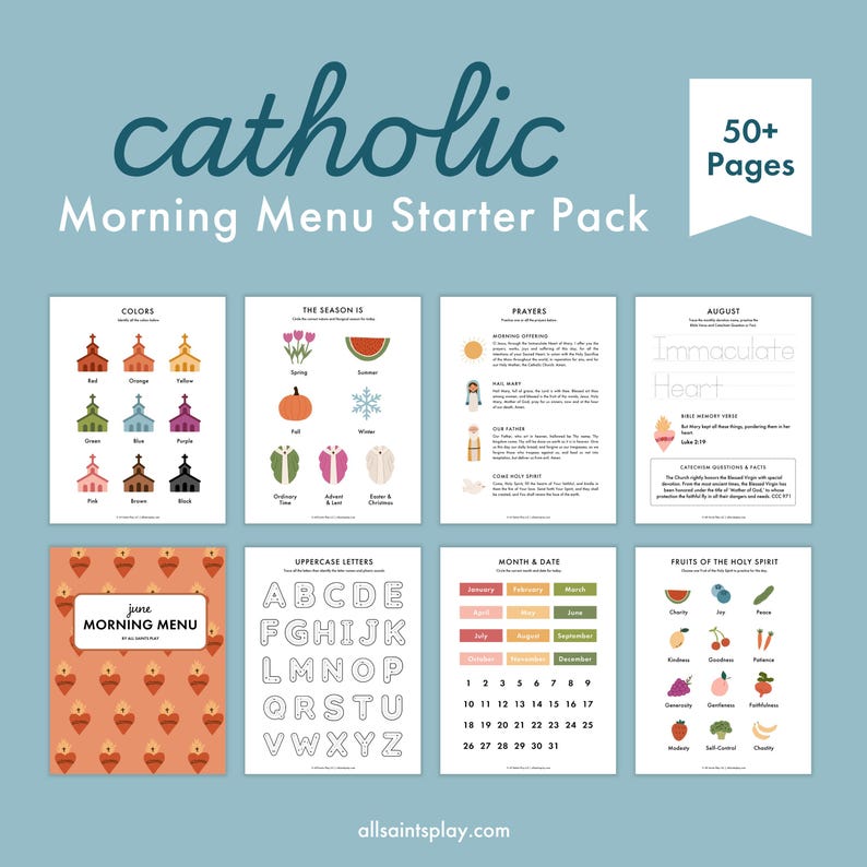 Catholic Morning Menu | Monthly Devotions for Morning Basket, Easy ...