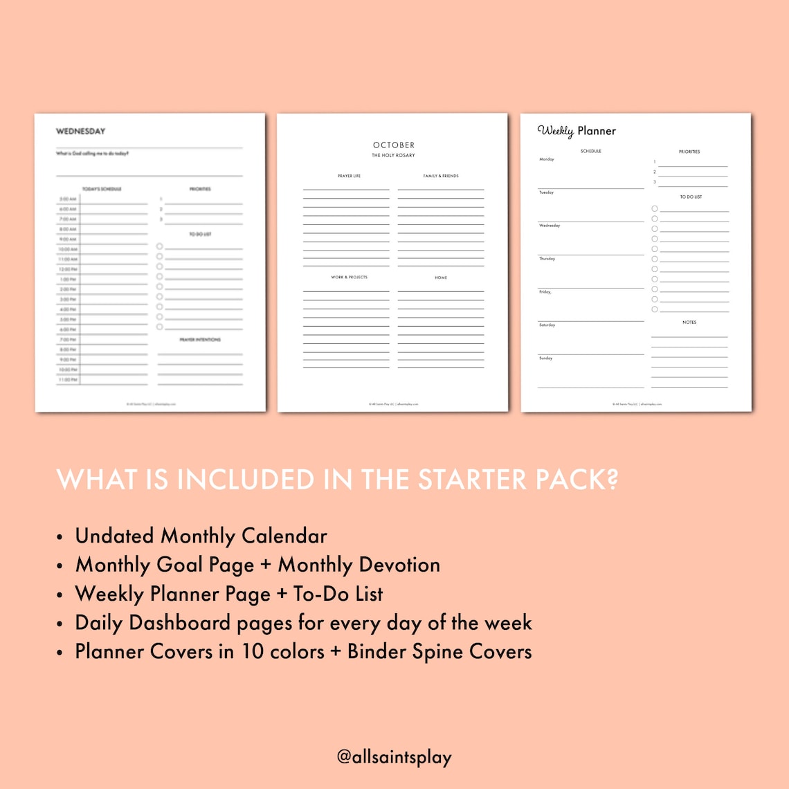 Little Way Catholic Planner: Starter Pack | Undated Liturgical Calendar ...