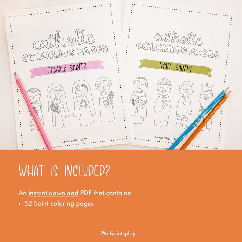 Catholic Coloring Pages: Saints Bundle Catholic Homeschooling, Saints ...