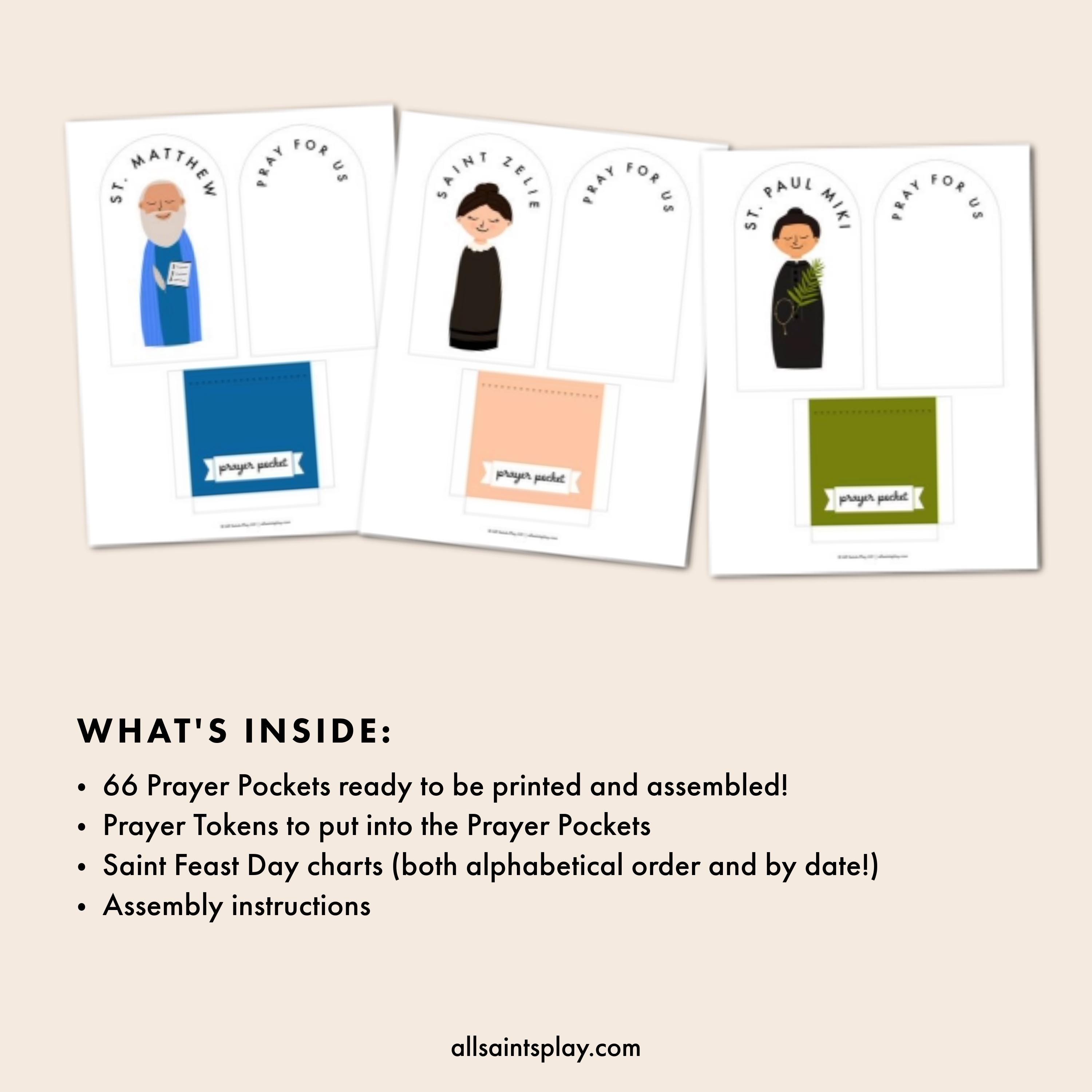 Saint Prayer Pockets | Catholic Homeschooling, Saints for Kids Activity ...