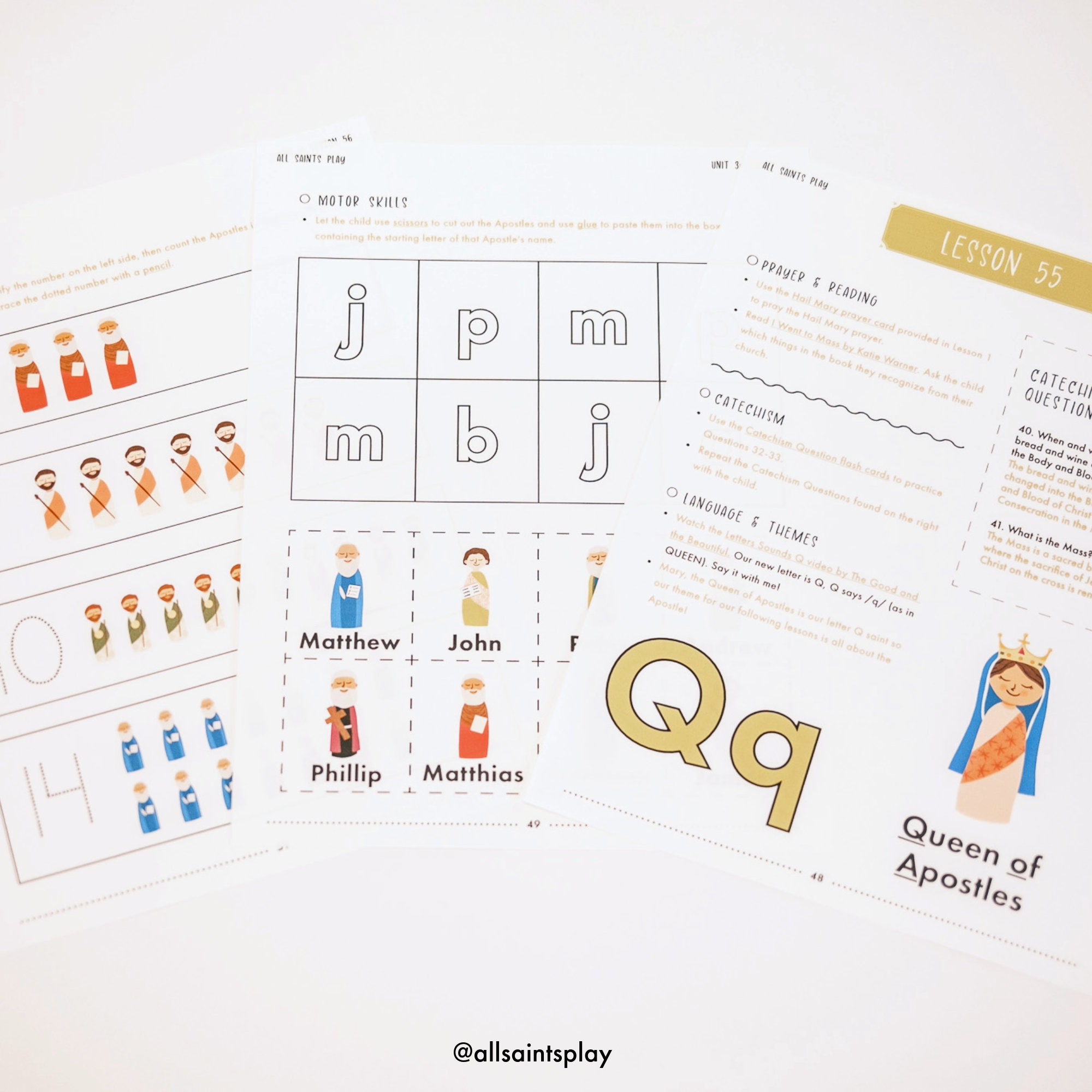 Little Lessons: Catholic Preschool Curriculum Units 3 & 4, Saints for ...