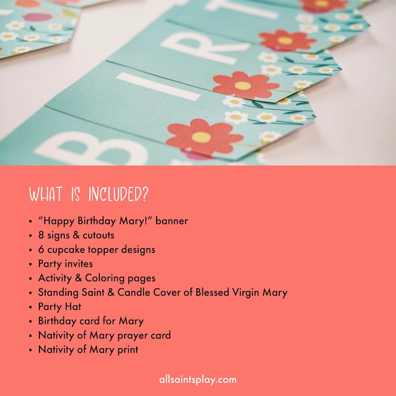 Mary's Birthday Party Celebration Kit | Nativity of the Blessed Virgin ...