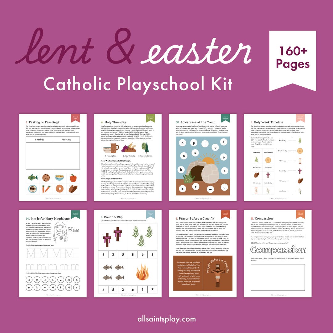160+ Page Catholic Lent and Easter Workbook | Holy Week Activities ...