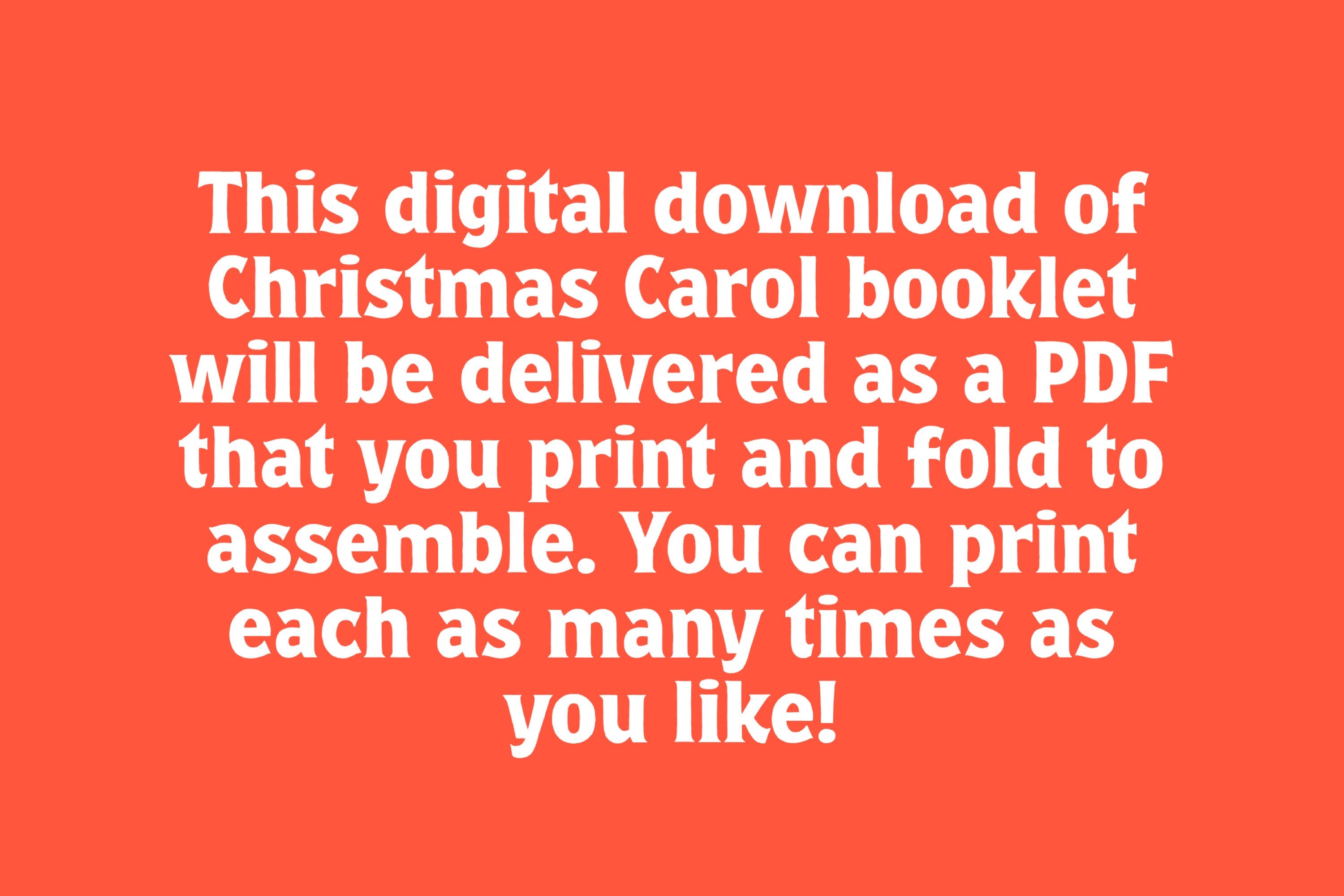 Christmas Carols Booklet Printable Christmas Caroling Book - Etsy