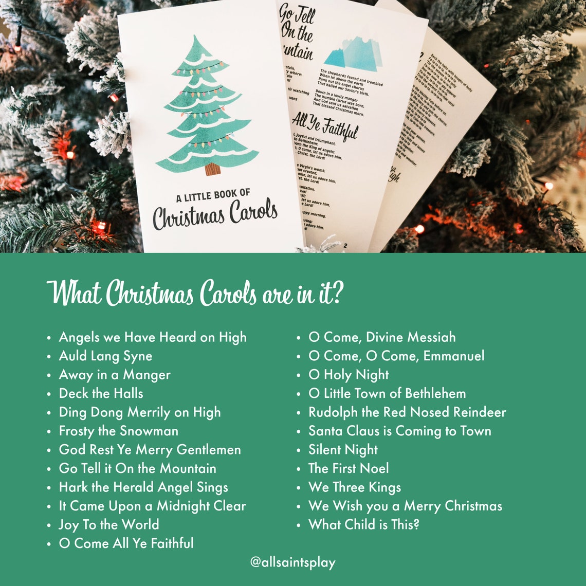 Christmas Carols Booklet Printable Christmas Caroling Book, Christmas ...