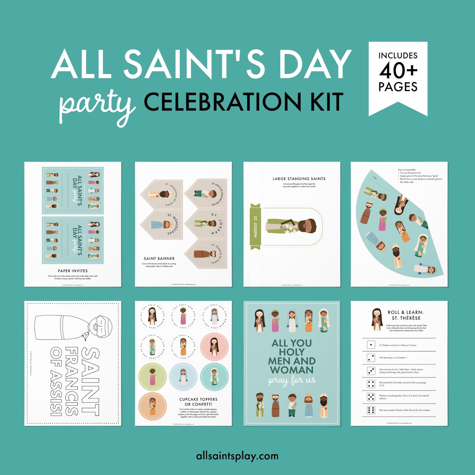 All Saints Day Party Celebration Kit | Parish Activity, Homeschooling ...