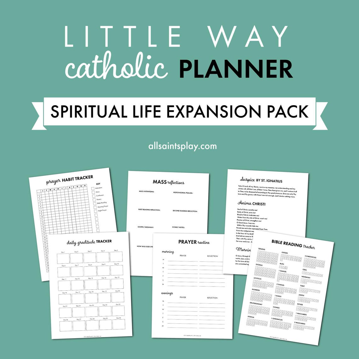 Spiritual Life Expansion Pack for Little Way Catholic Planner | Prayer ...