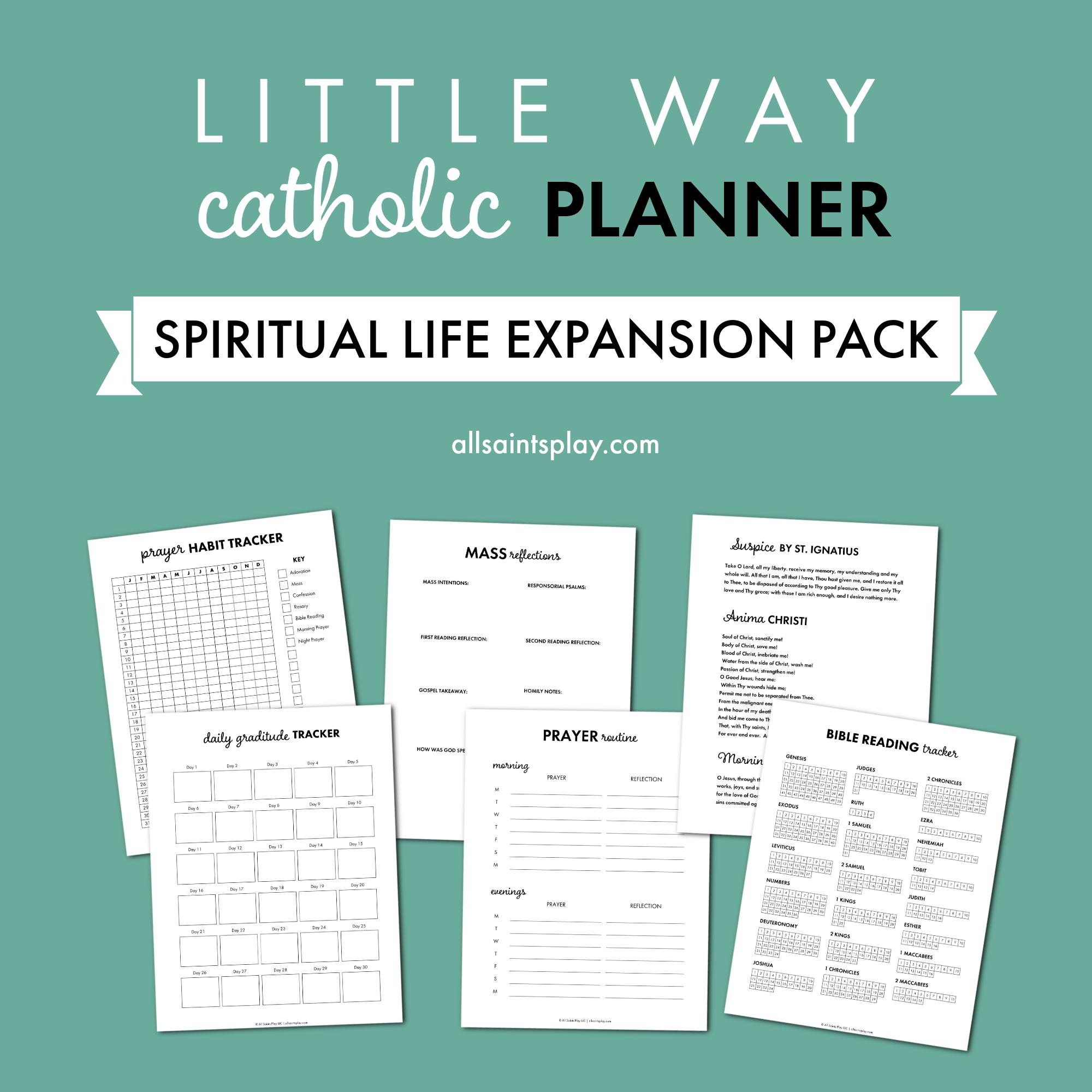 Spiritual Life Expansion Pack for Little Way Catholic Planner | Prayer ...