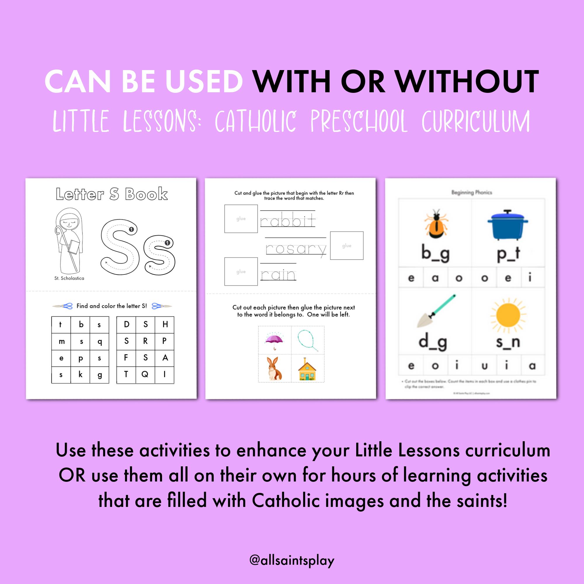 Letters & Phonics | Catholic Preschool Companion Activities for Little ...