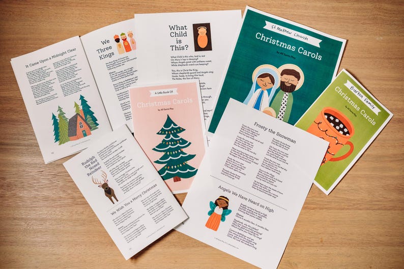 Christmas Carols Booklet | Printable Holiday Songbook, Winter Music ...