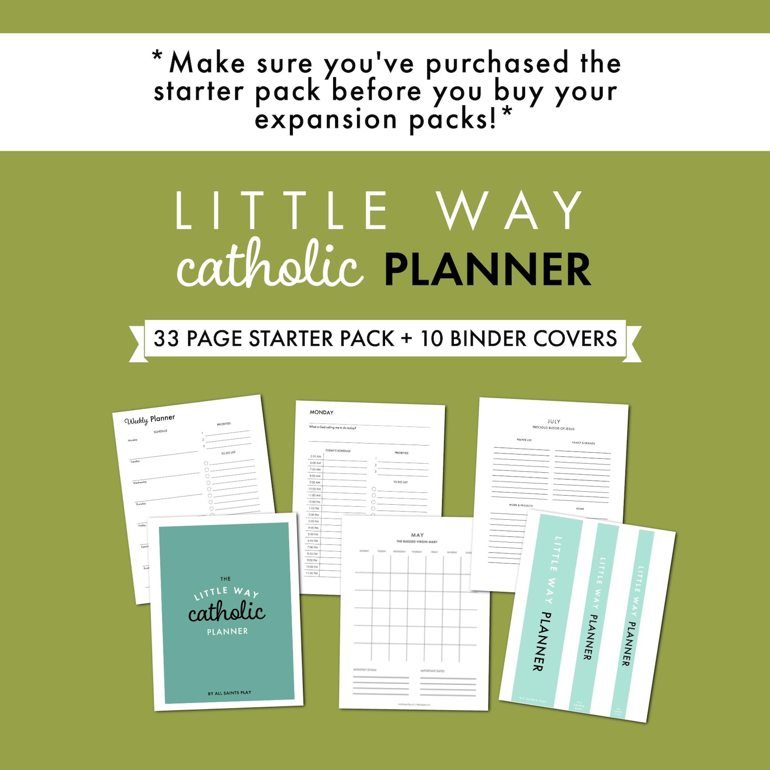 Homeschooling Expansion Pack for Little Way Catholic Planner | Lesson ...