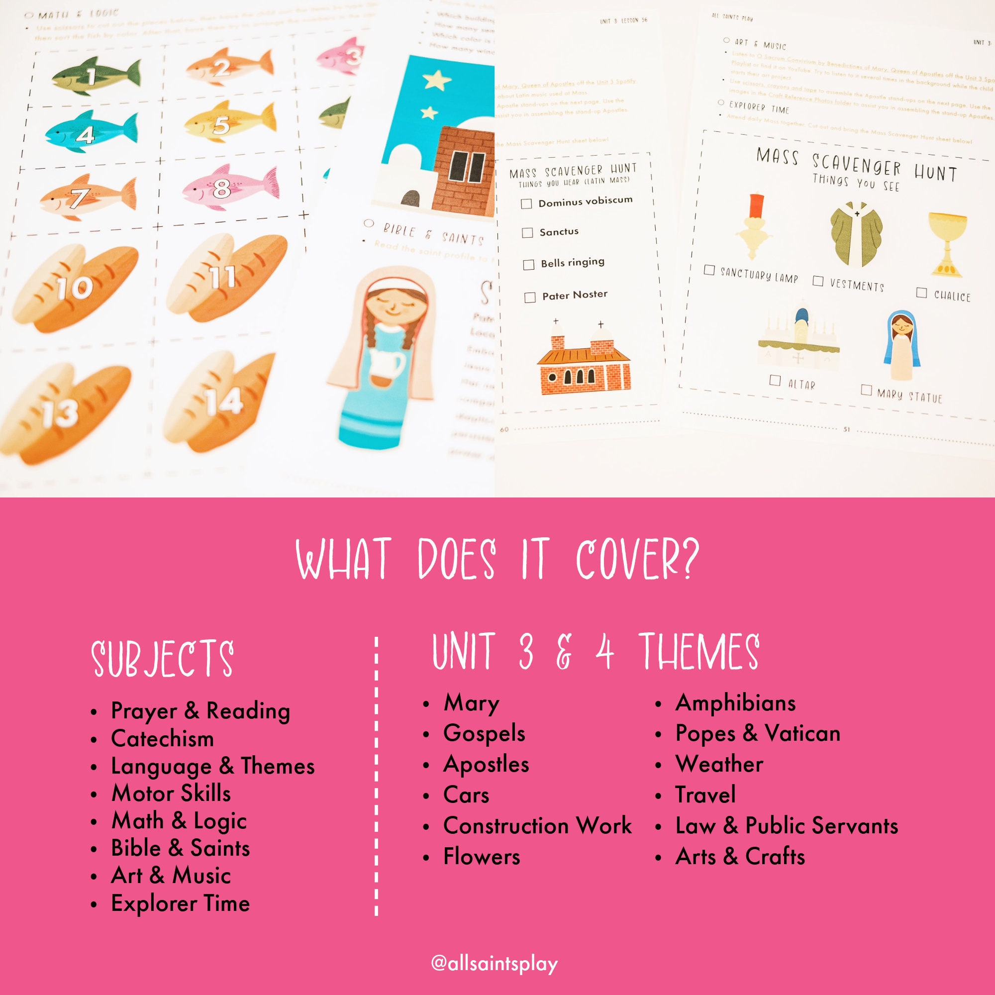 Little Lessons: Catholic Preschool Curriculum | Units 3 & 4, Saints for ...