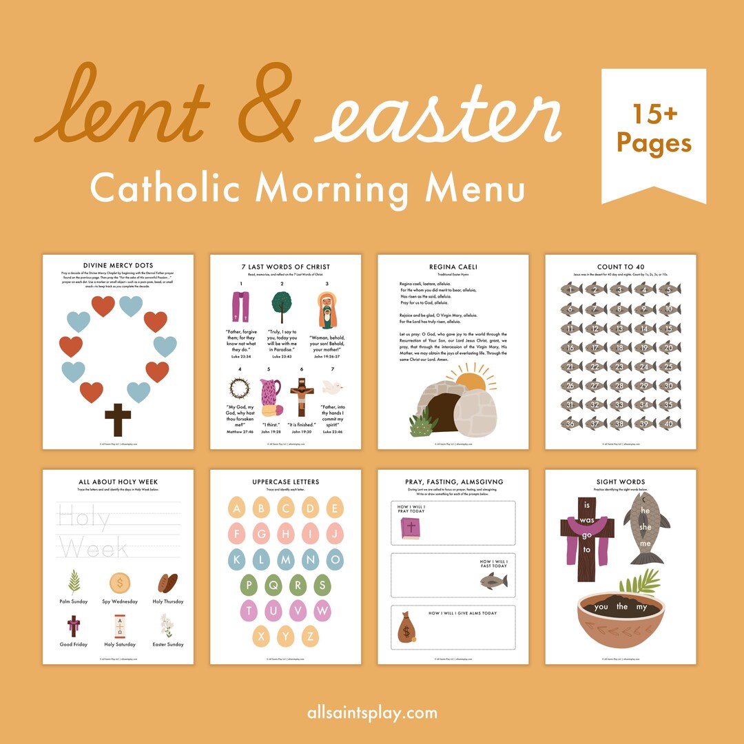 Lent and Easter Morning Menu | Catholic Kindergarten Morning Basket, 7 ...