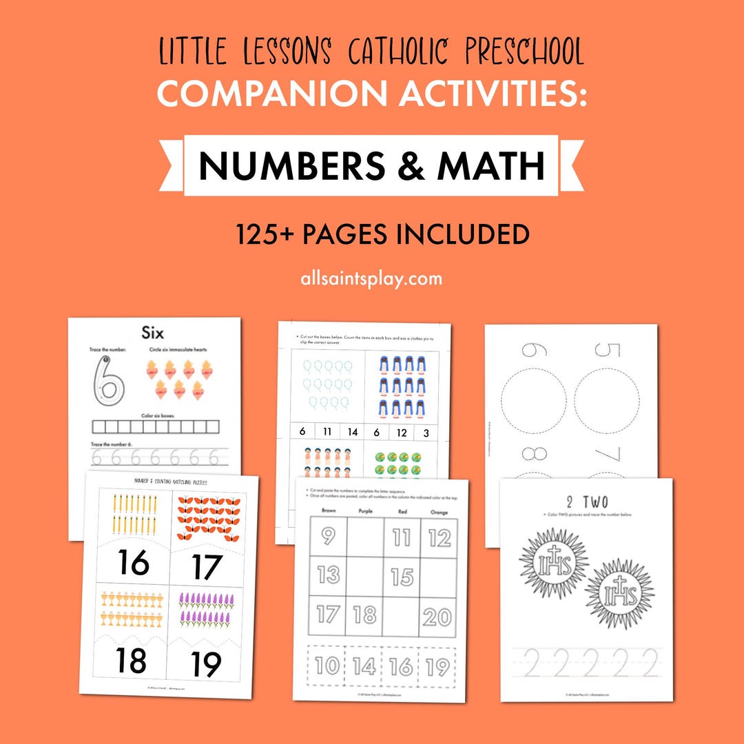 Numbers & Math | Catholic Preschool Companion Activities for Little ...