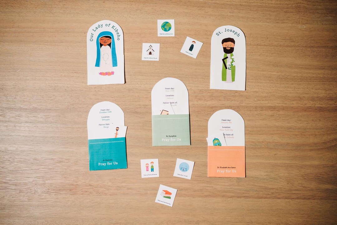 Saint Prayer Pockets | Catholic Homeschooling, Saints for Kids Activity ...