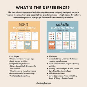 Toddler Morning Menu for Catholic Kids | Busy Work, Rosary, Prayers ...