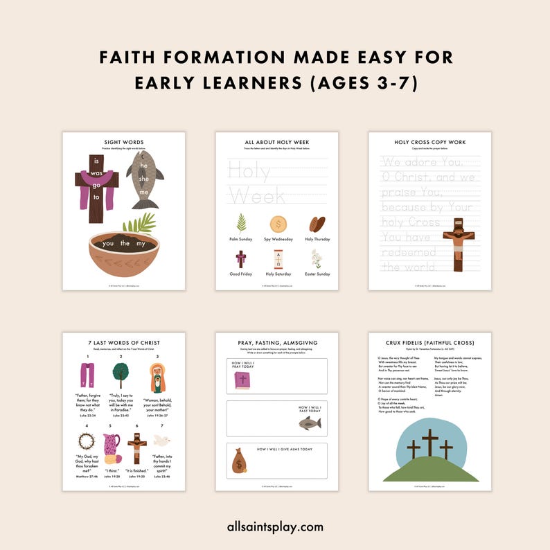 Lent and Easter Morning Menu | Catholic Kindergarten Morning Basket, 7 ...