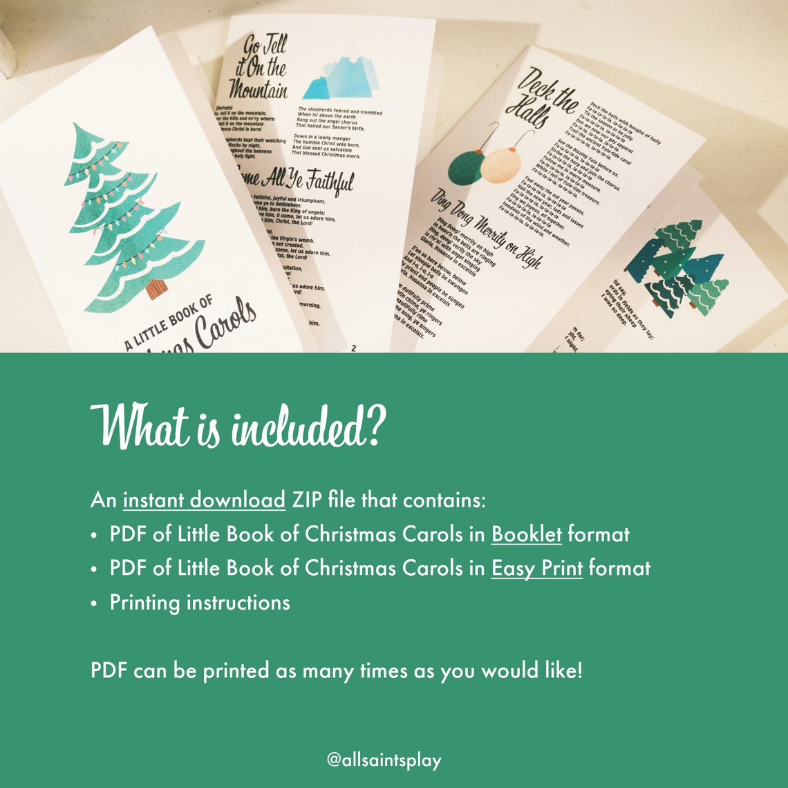 Christmas Carols Booklet Printable Christmas Caroling Book, Christmas ...