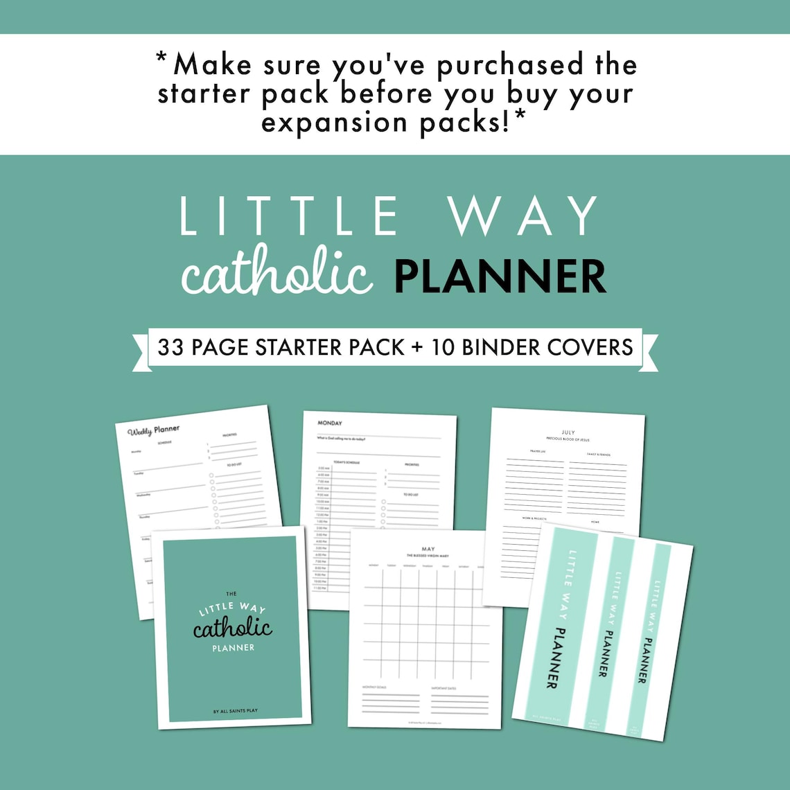 Spiritual Life Expansion Pack for Little Way Catholic Planner | Prayer ...