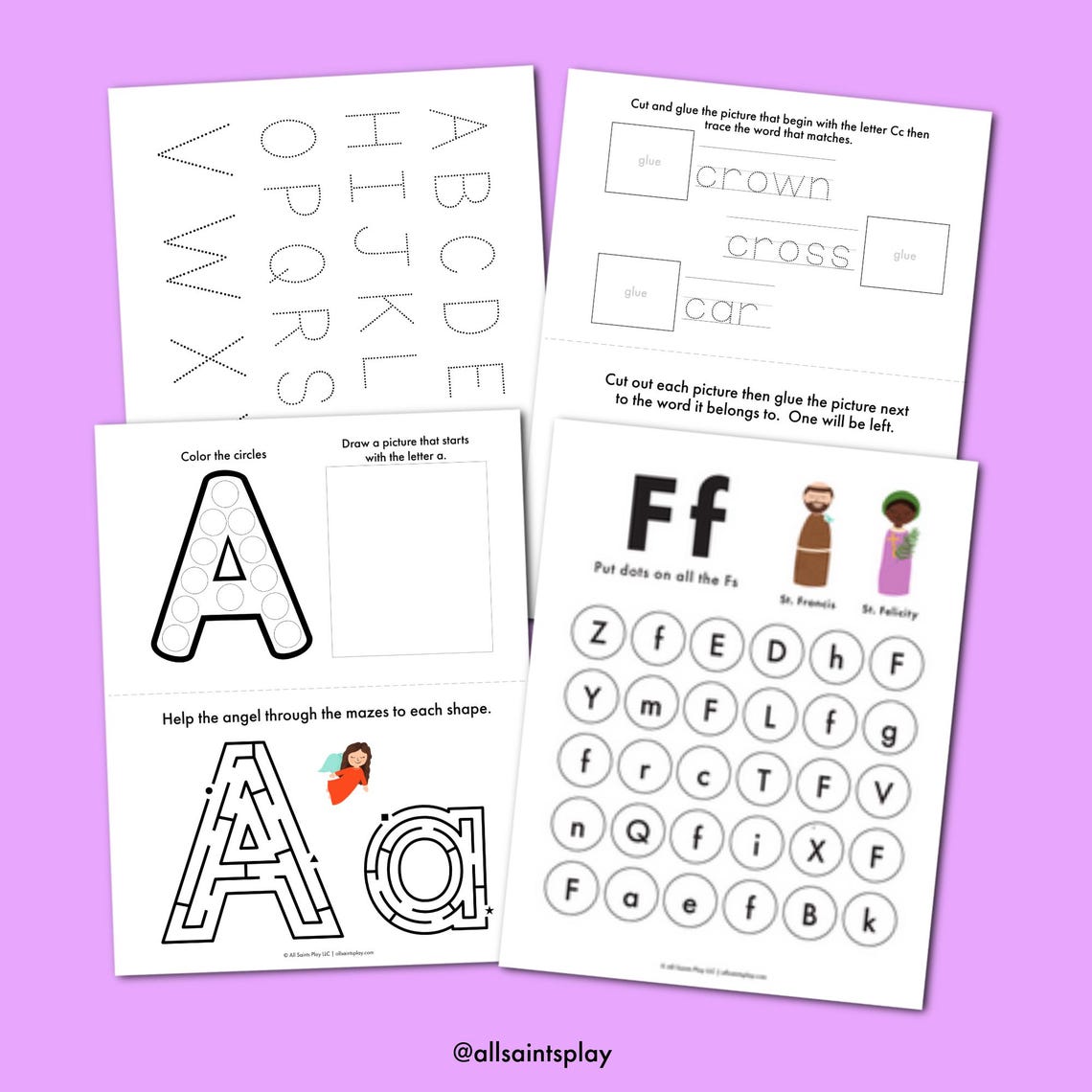 Letters & Phonics Catholic Preschool Companion Activities for Little ...