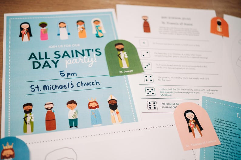 All Saints Day Party Celebration Kit | Learn About the Saints, Catholic ...