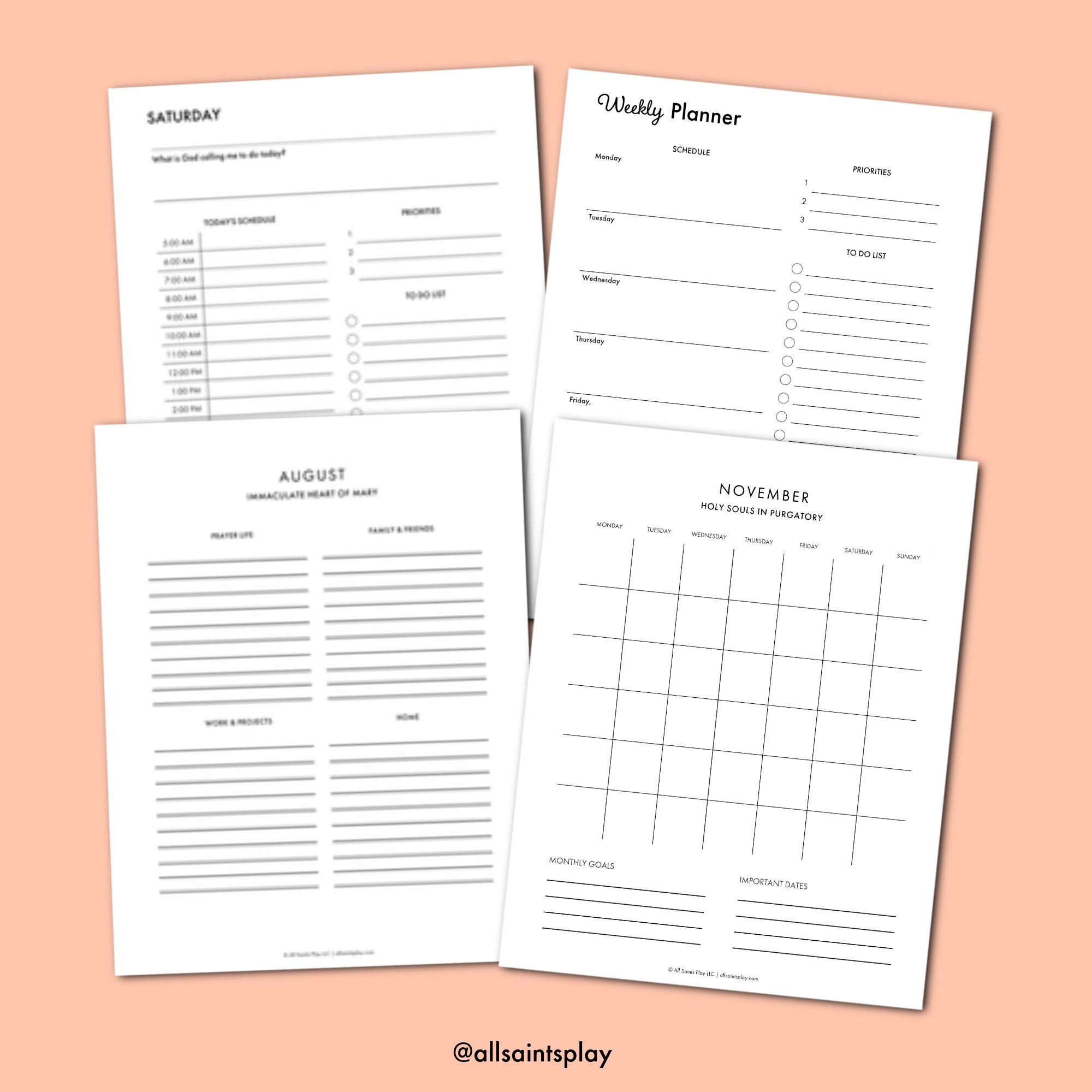 Little Way Catholic Planner: Starter Pack | Undated Liturgical Calendar ...