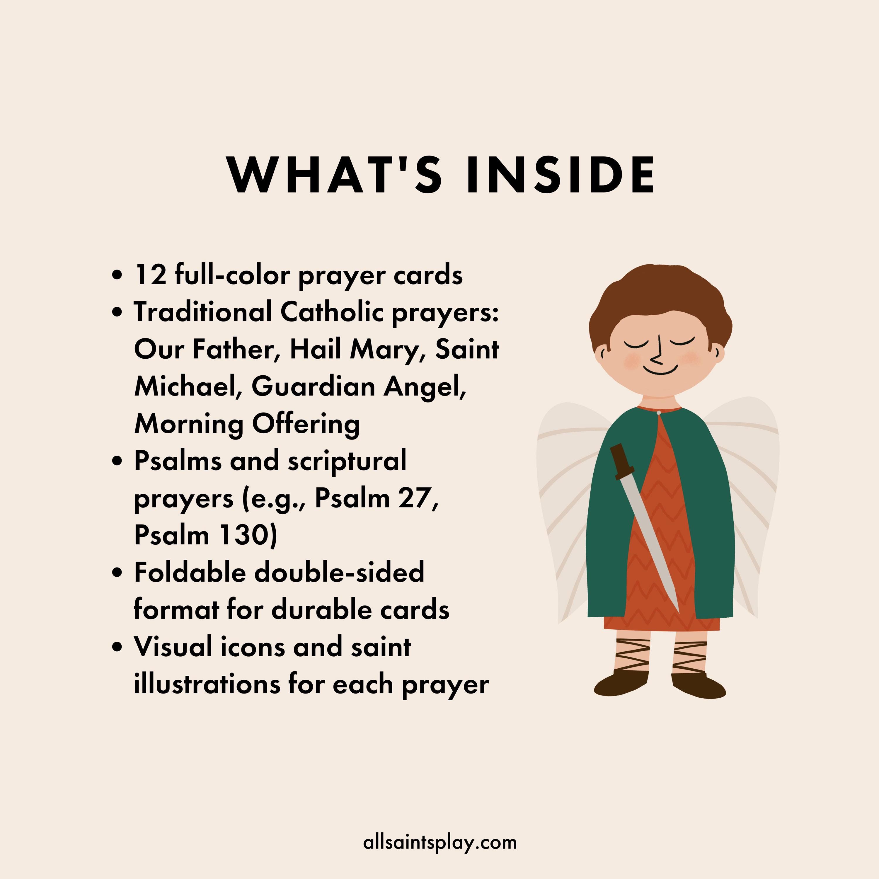 Catholic Prayer Cards | Hail Mary, Our Father, St. Michael, Guardian ...