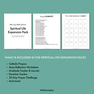 Spiritual Life Expansion Pack for Little Way Catholic Planner | Prayer ...