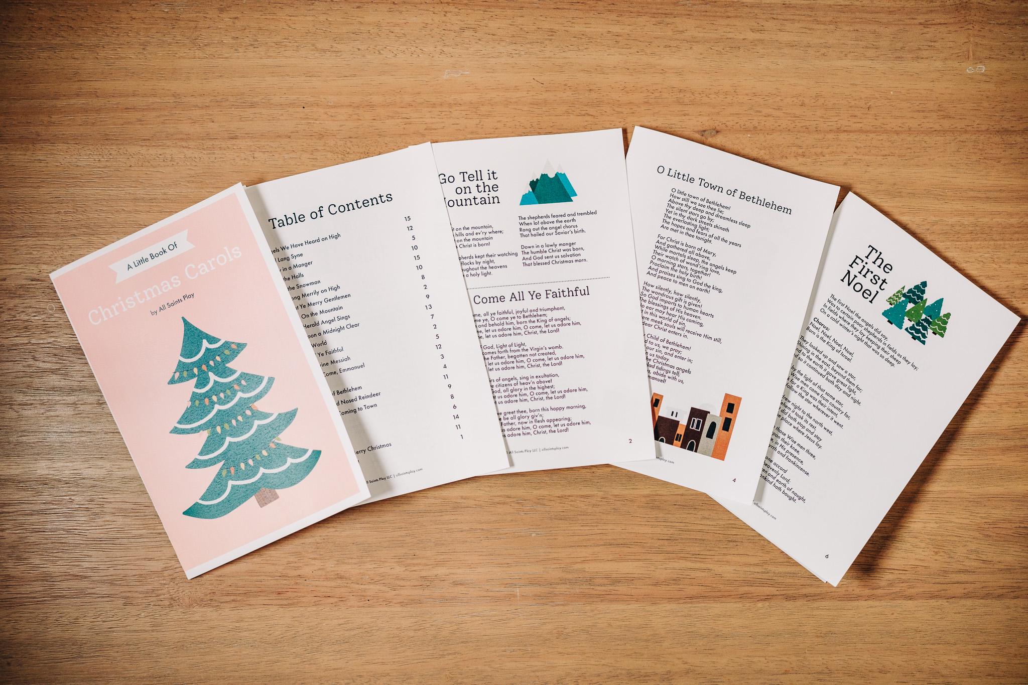 Christmas Carols Booklet | Printable Holiday Songbook, Winter Music ...