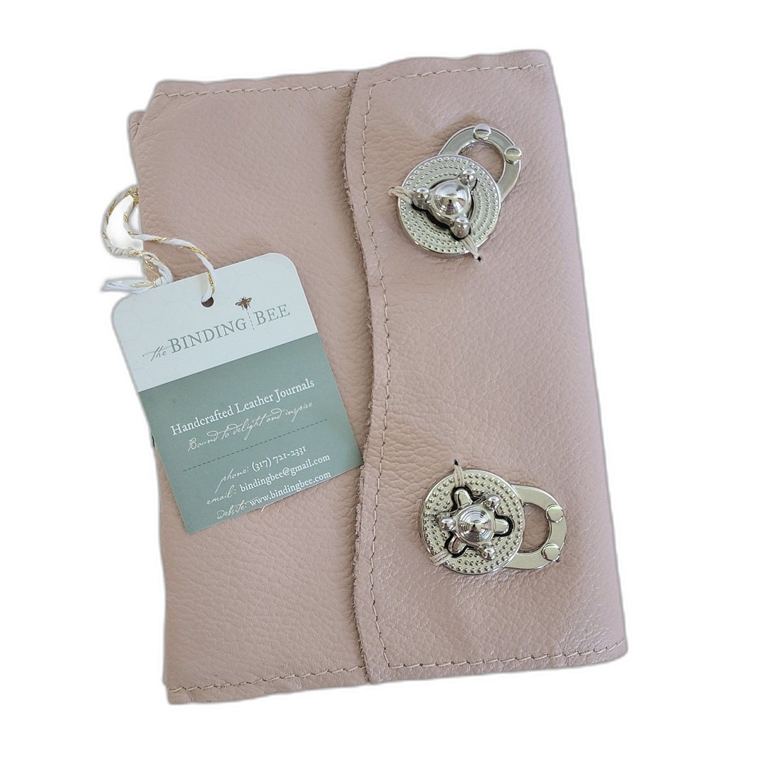 The Binding Bee Handcrafted Leather Journal With Handmade Paper and Toggle Twist Lock Closures ...