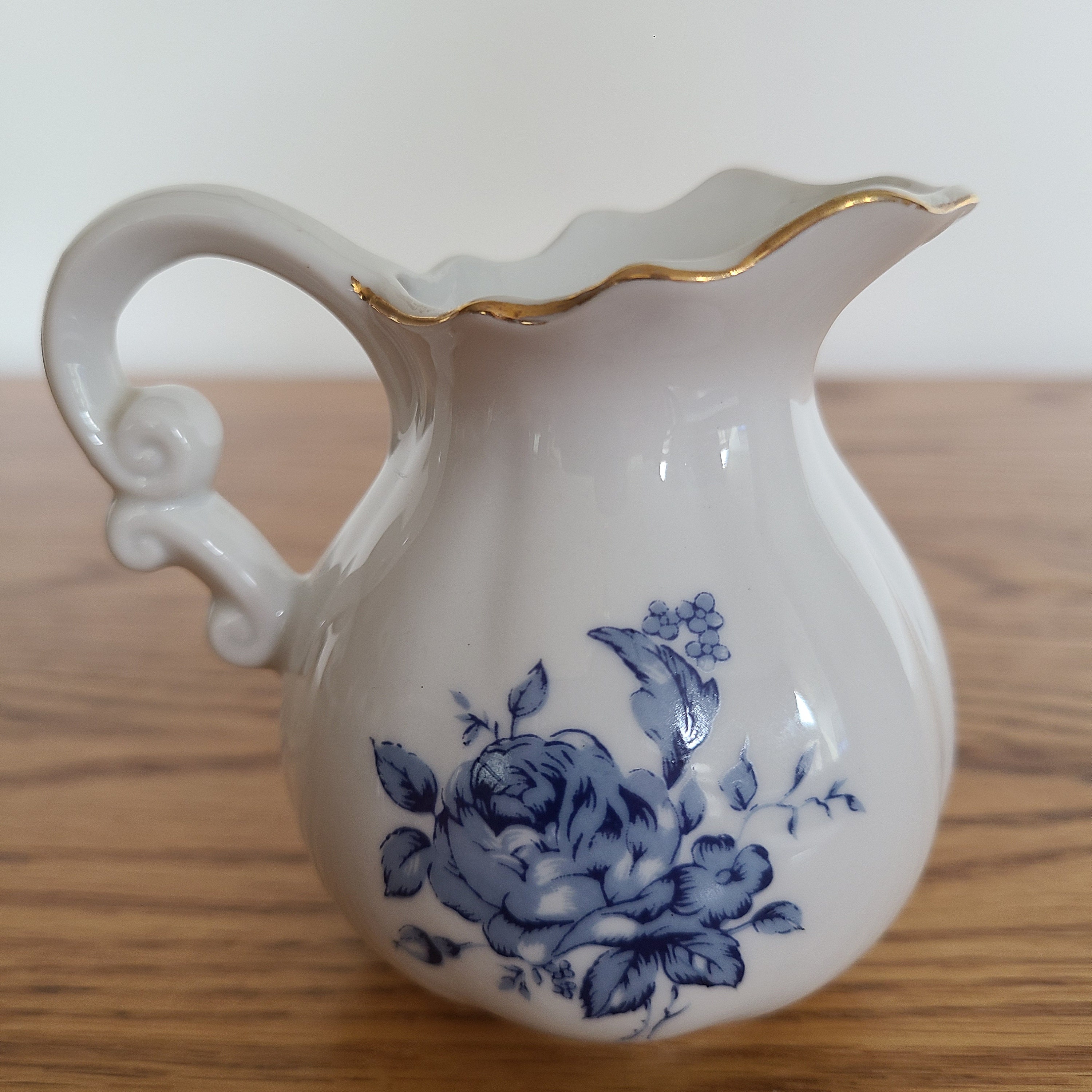 Vintage Blue and White Mini Pitcher Candle, Unlit Wax Candle in Ceramic ...