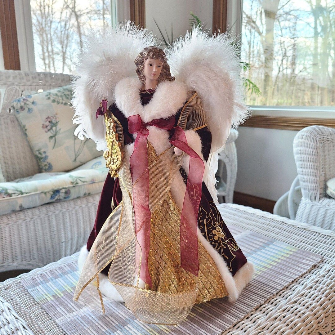 Vintage Heavenly Angel Christmas Tree Topper or Shelf Sitter Holiday ...