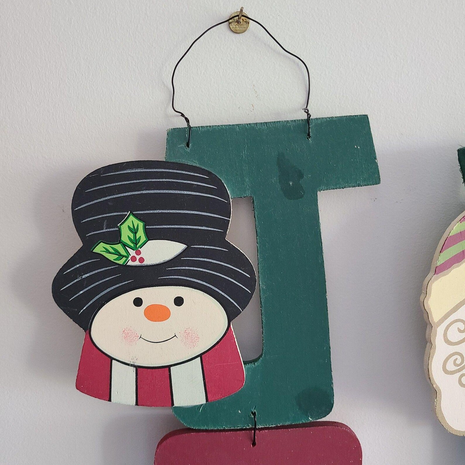 Vintage Wooden "joy" and "ho Ho Ho" Christmas Holiday Wall Hangings ...